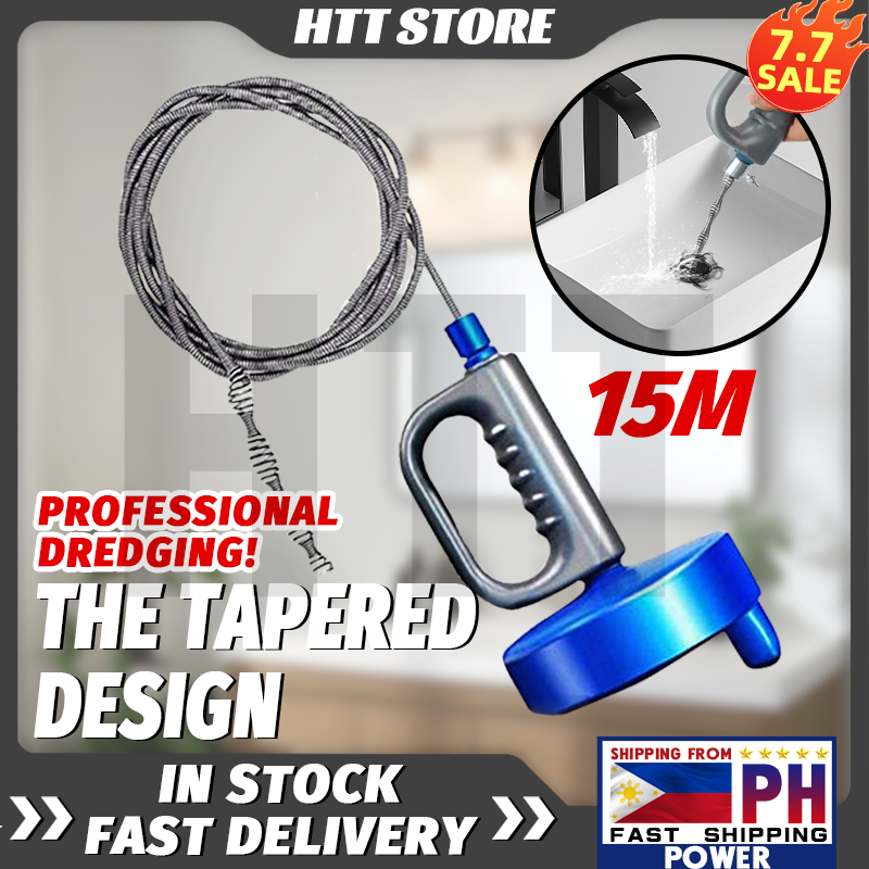 Drain Unblocker Tool Clog Flexible Auger Snake Rod SinkTub Sewer ...