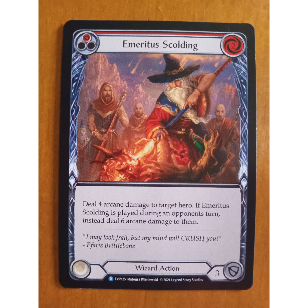 FAB Emeritus Scolding Rare Everfest Flesh and Blood TCG Wizard Action ...