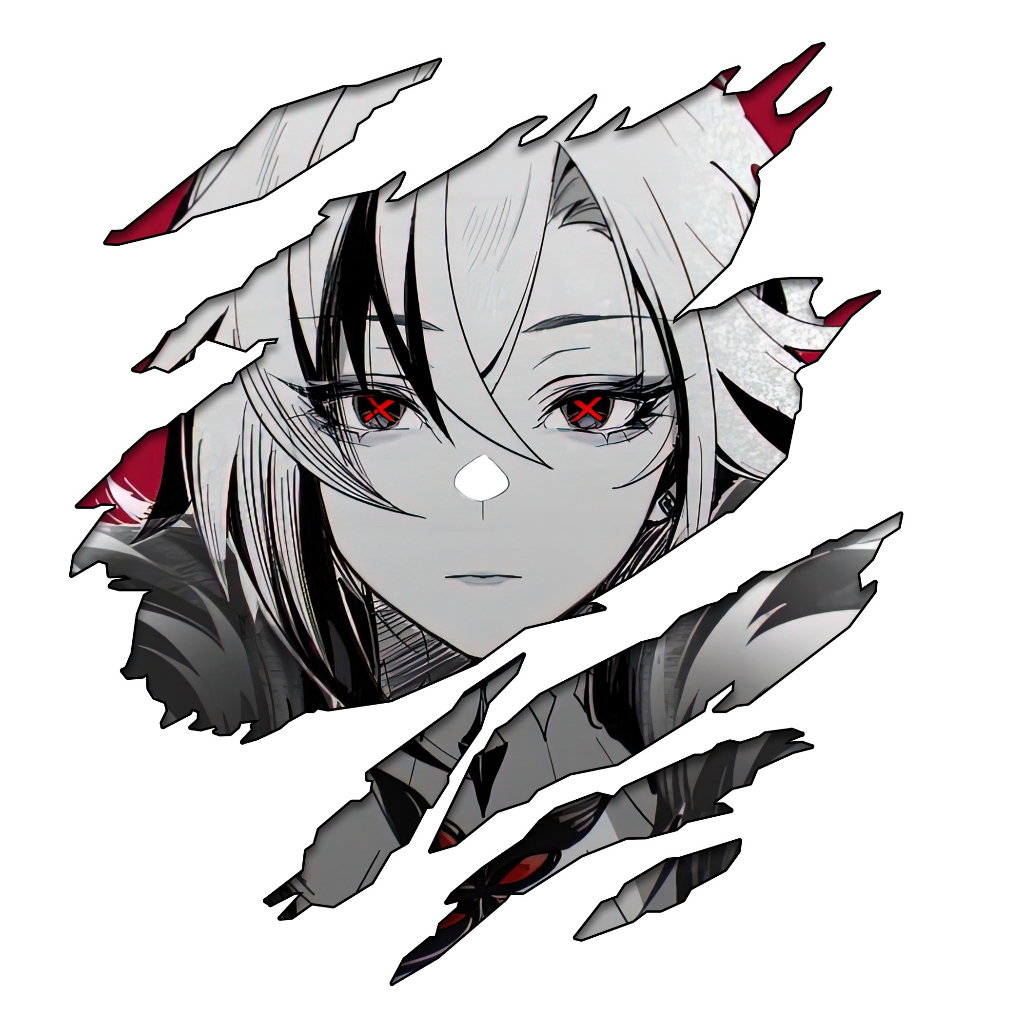 Genshin Impact: Arlecchino [ Scratch Sticker| Laminated Waterproof ...