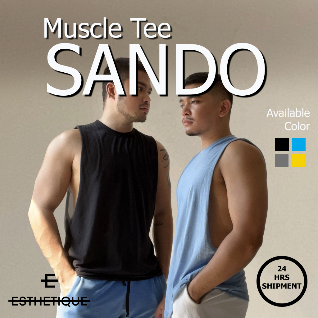 ESTHETIQUE MUSCLE TEE SANDO | 100 % COTTON | Shopee Philippines