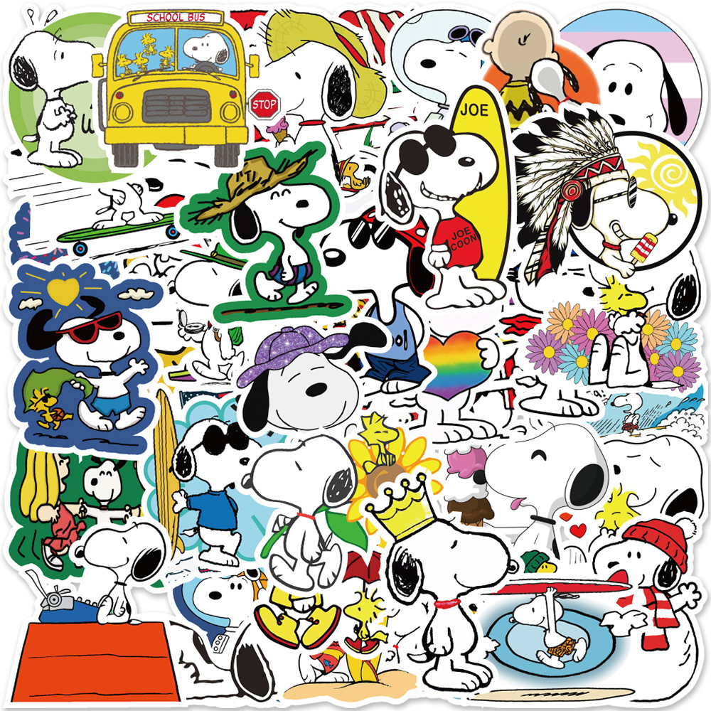 xs217-54pcs Snoopy phone stickers waterproof stickers for car and ...