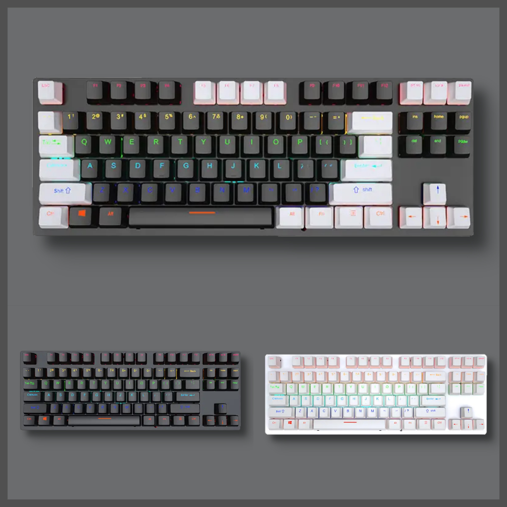 Oreo-Color Mechanical Keyboard 87 104 Keys with Mechanical Switches ...