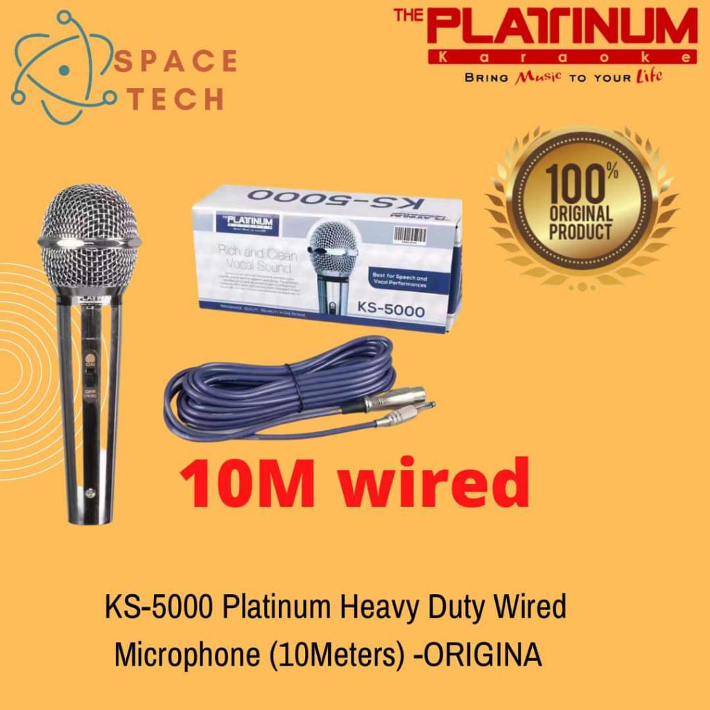 KS-5000 Platinum Heavy Duty Wired Microphone (10Meters) -ORIGINAL ...