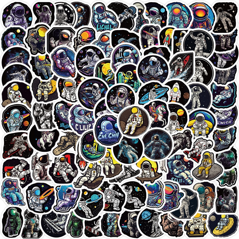 100Pcs/Set Funny Spaceman Stickers DIY Fashion Art Mini Waterproof ...