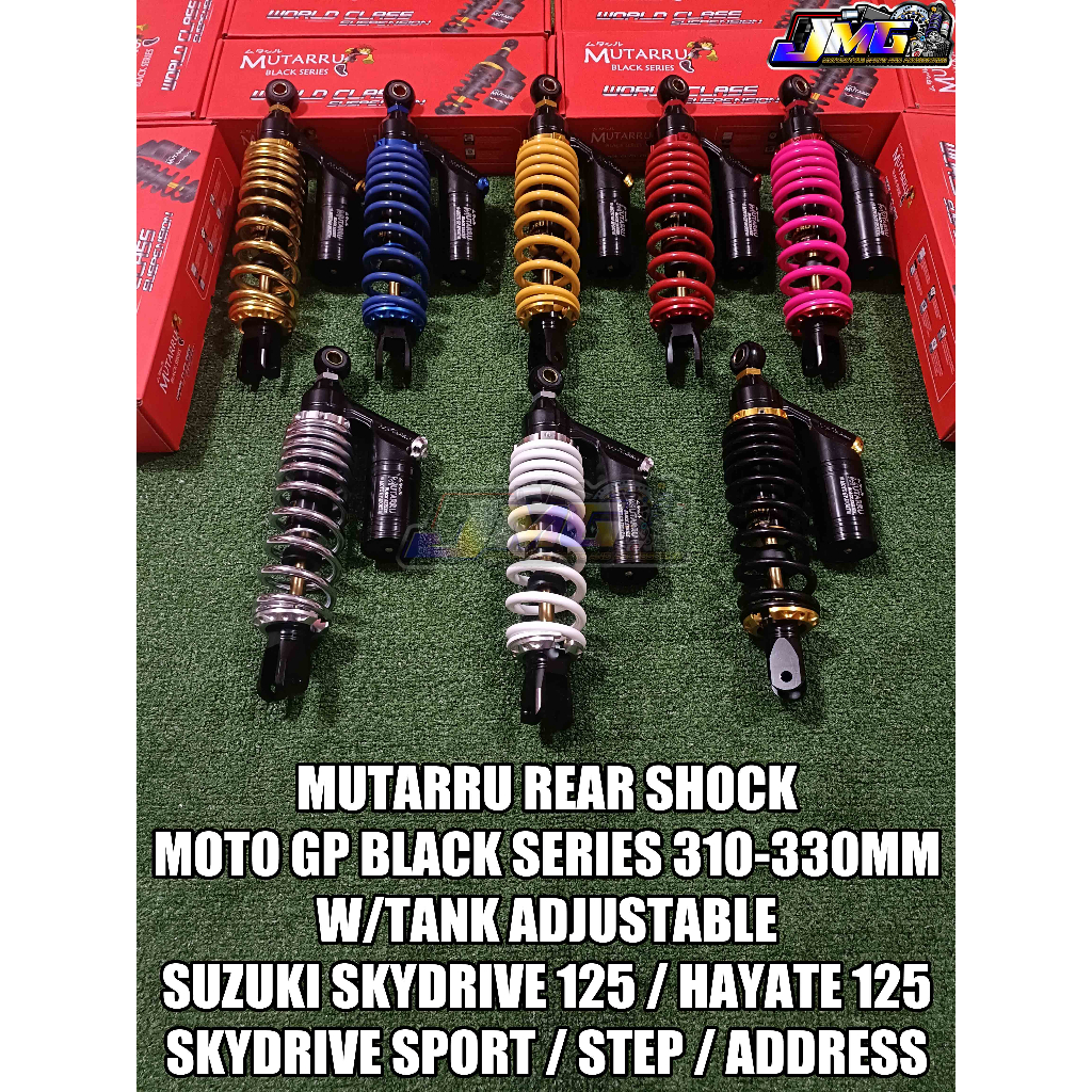 MUTARRU REAR SHOCK MOTO GP BLACK SERIES 310-330MM W/TANK ADJUSTABLE ...