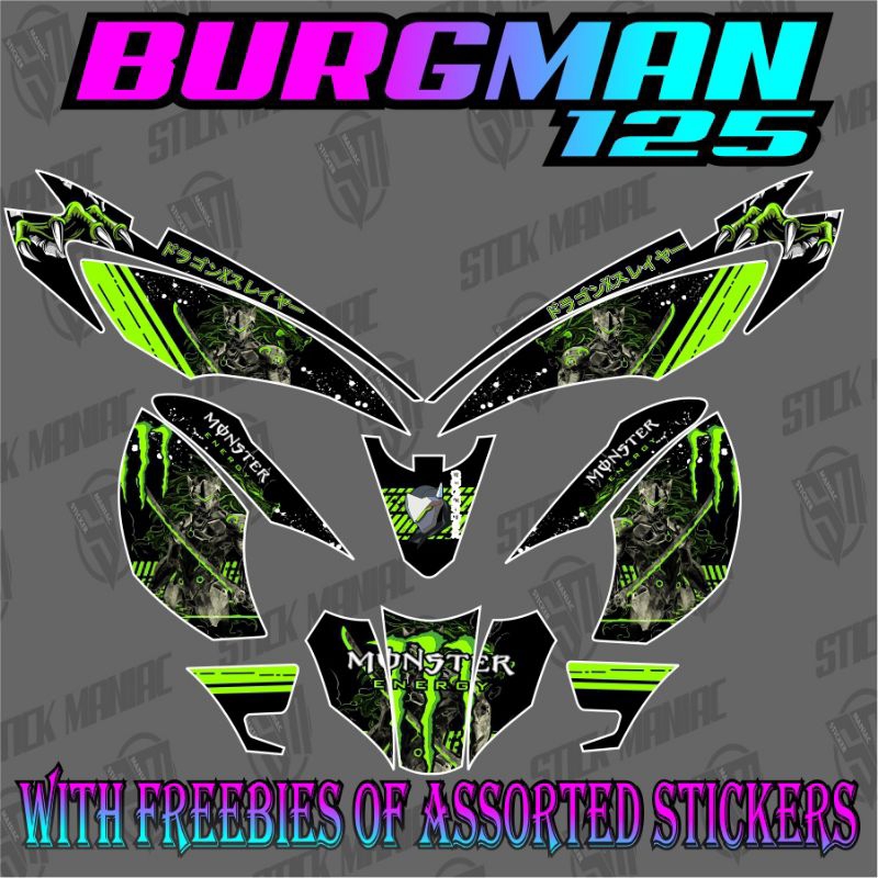 Suzuki Burgman 125 decals sticker, Laminated | Shopee Philippines
