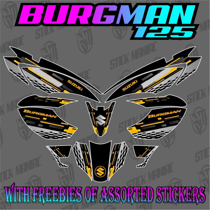 Suzuki Burgman 125 decals sticker, Laminated | Shopee Philippines