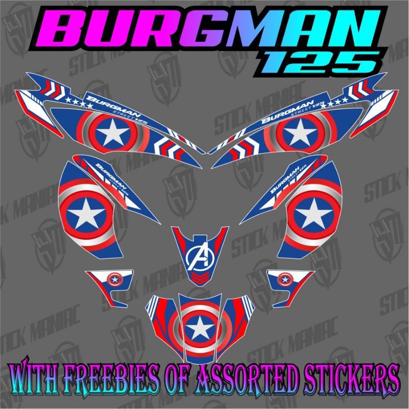 Suzuki Burgman 125 decals sticker, Laminated | Shopee Philippines