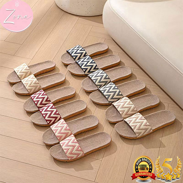ZONA Linen rattan indoor slippers, home slippers for women and men ...