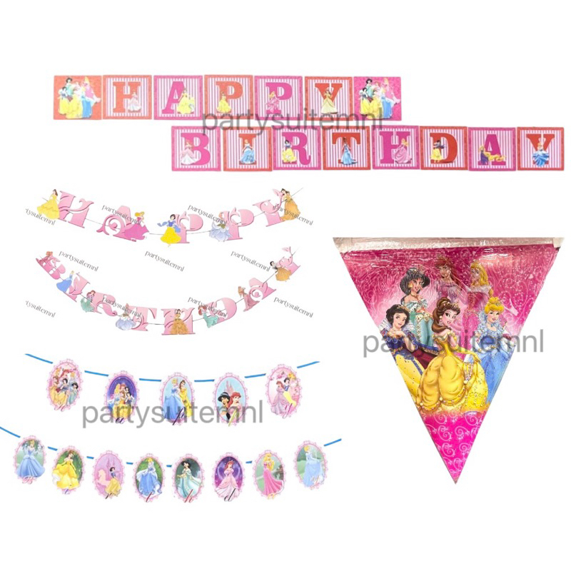 Disney Princess Theme Birthday Banner/ Banderitas Decoration | Shopee ...