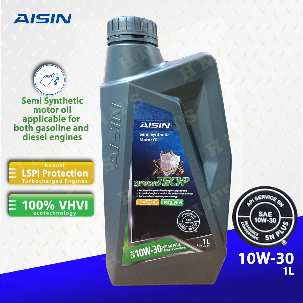 AISIN greenTECH+ Motor Oil 10W-30 SN PLUS ( Semi-Synthetic ) 1L ( 1 Liter ) | Shopee Philippines