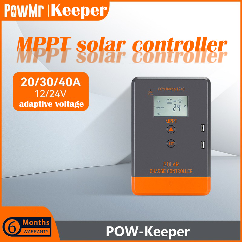 PowMr MPPT 20A/30A/40A MPPT Solar Charge Controller 12V 24VLithium Lead ...