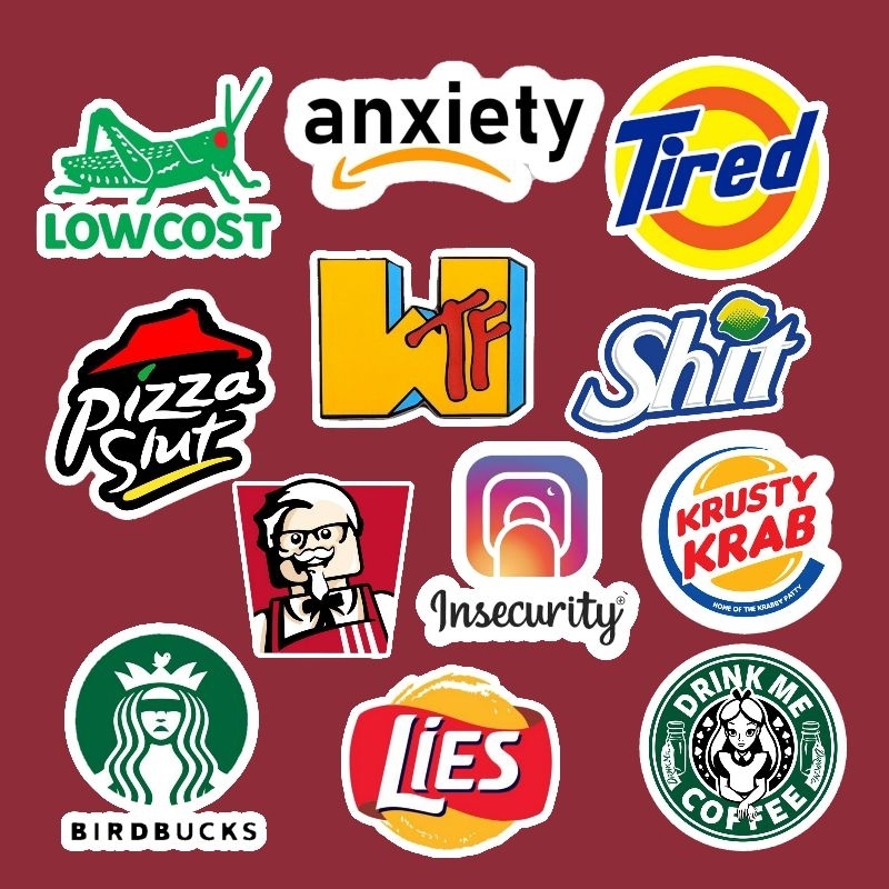 Spoof Logo Stickers | Vinyl Matte Laminated Waterproof and Scratchproof ...