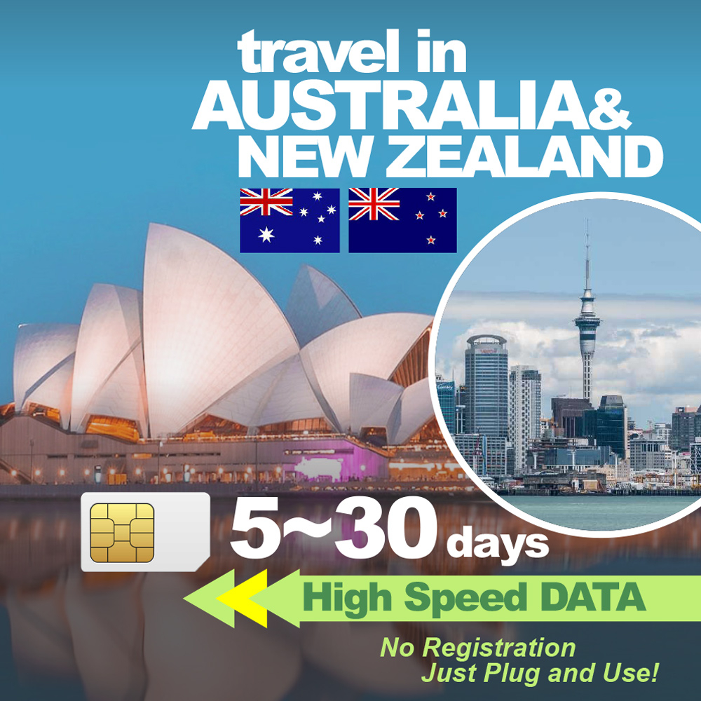 AUSTRALIA & NEW ZEALAND Travel Sim Card 5-30 days【Total 5GB/10GB/20GB ...