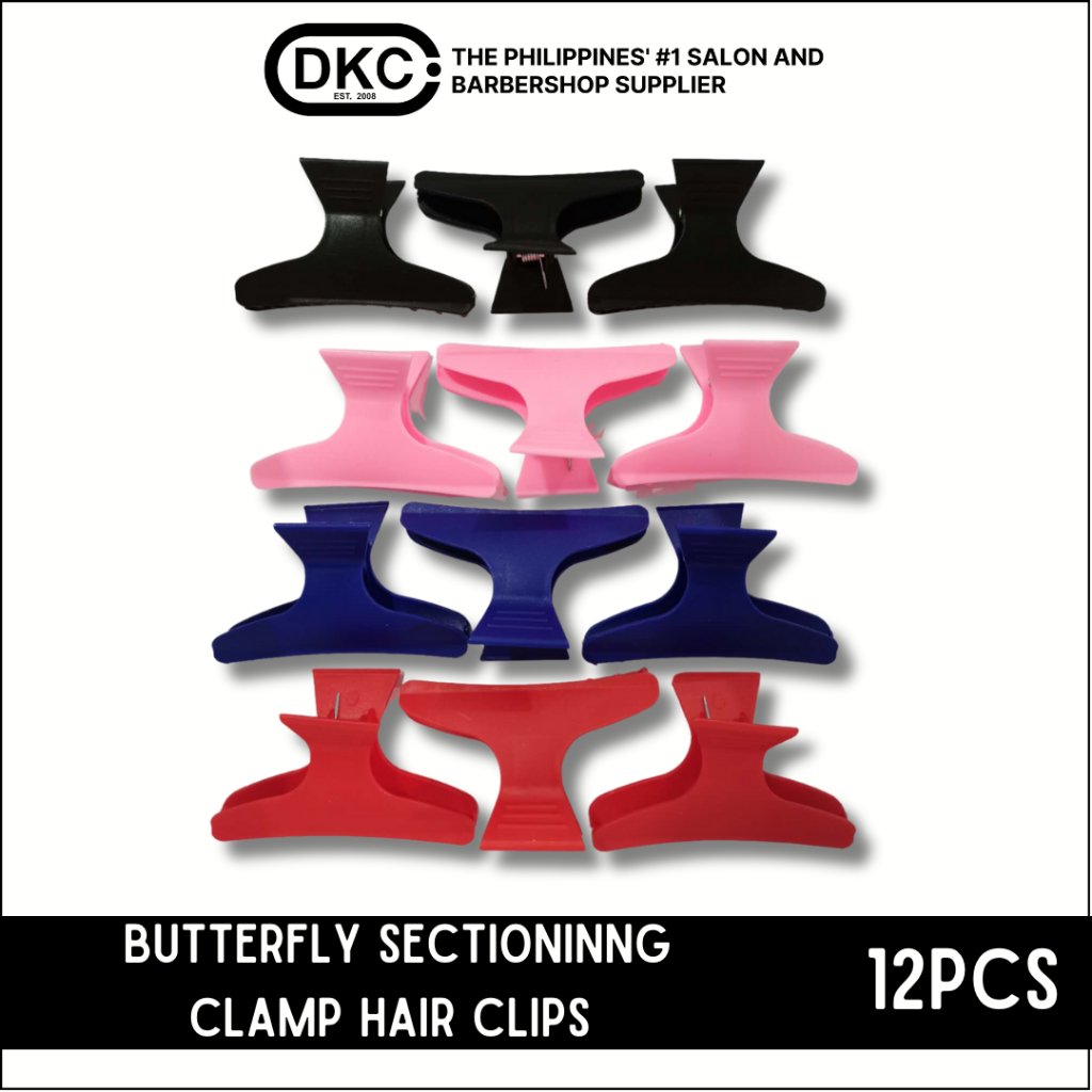DKC Assorted Color Professional Butterfly Sectioning Styling Hair Clamp ...