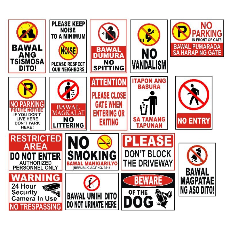 PVC Plastic material signage A4 size signage bawal ang tsismosa no ...