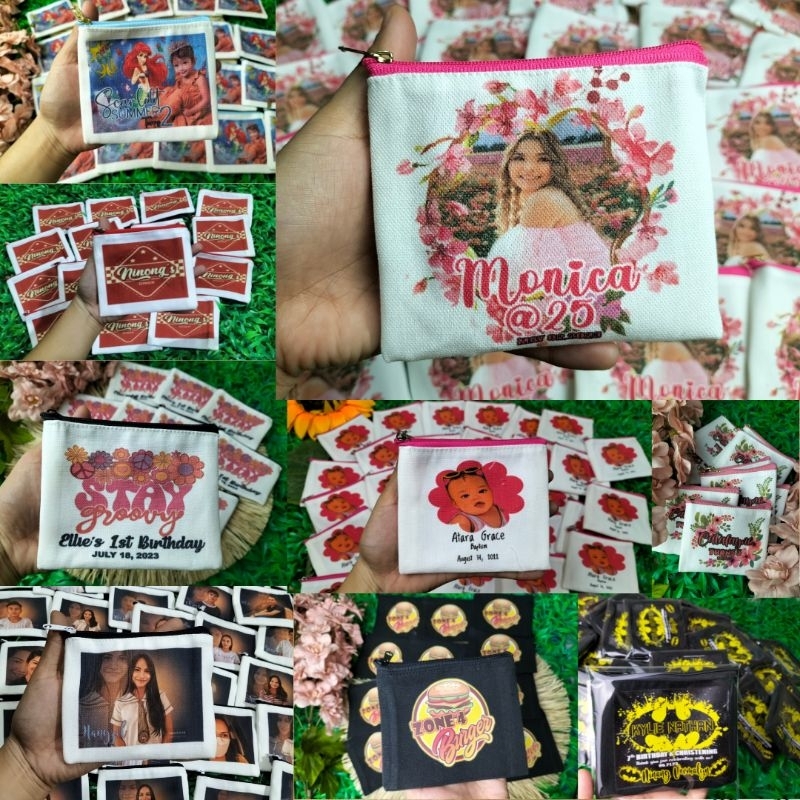 PERSONALIZED / CUSTOMIZED CANVAS COINPURSE (BLACK/ WHITE) | (Print your ...