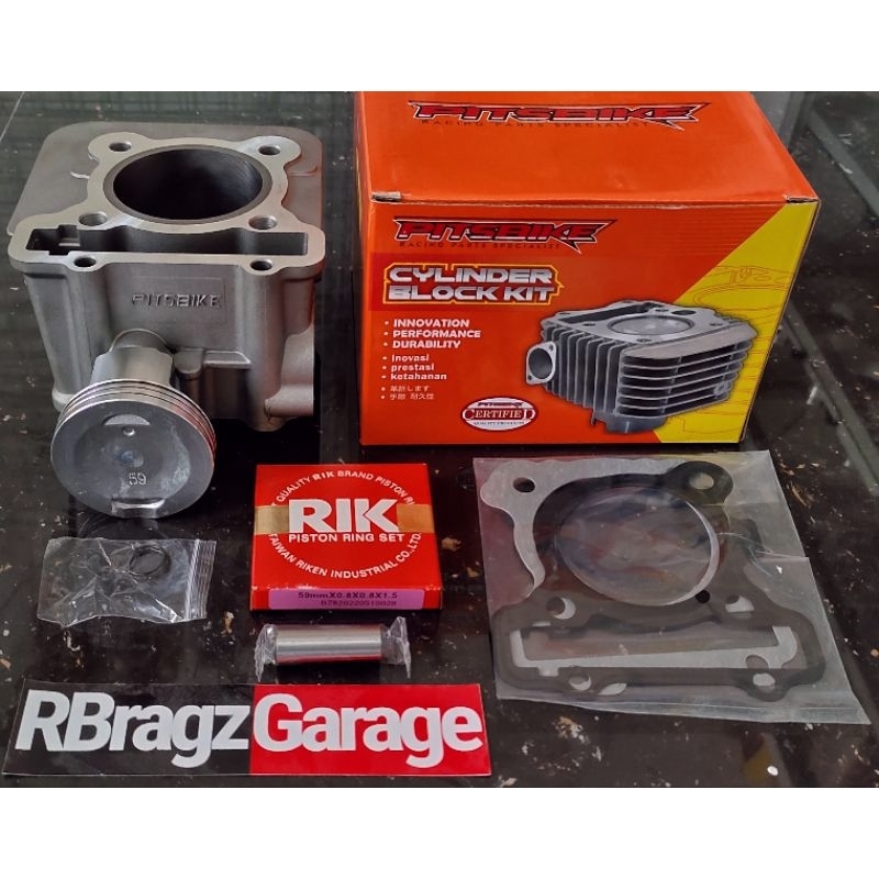 Pitsbike Cylinder Steel Block Set 52.4mm / 55mm / 59mm Steel Bore - Mio ...