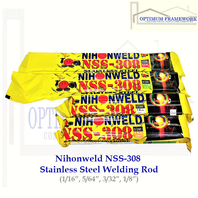 Nihonweld NSS-308 Stainless Steel Welding Rod (1/16", 5/64", 3/32", 1/8") 1kilo | Shopee Philippines