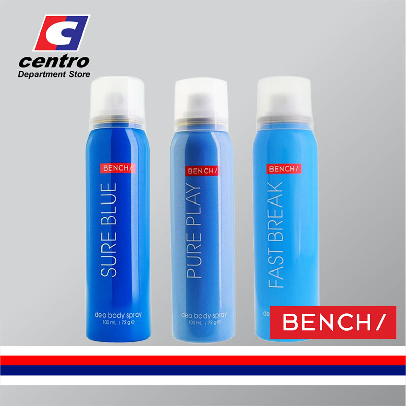 Bench Blue Deo Body Spray 100ml (Fast Break/Sure Blue/Pure Play) (CEM ...