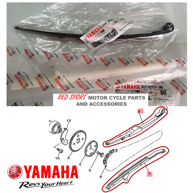 CHAIN GUIDE FOR MIO SPORTY / SOULTY / AMORE 5VV-E2231-00 / 5MX-E2241-00 ...