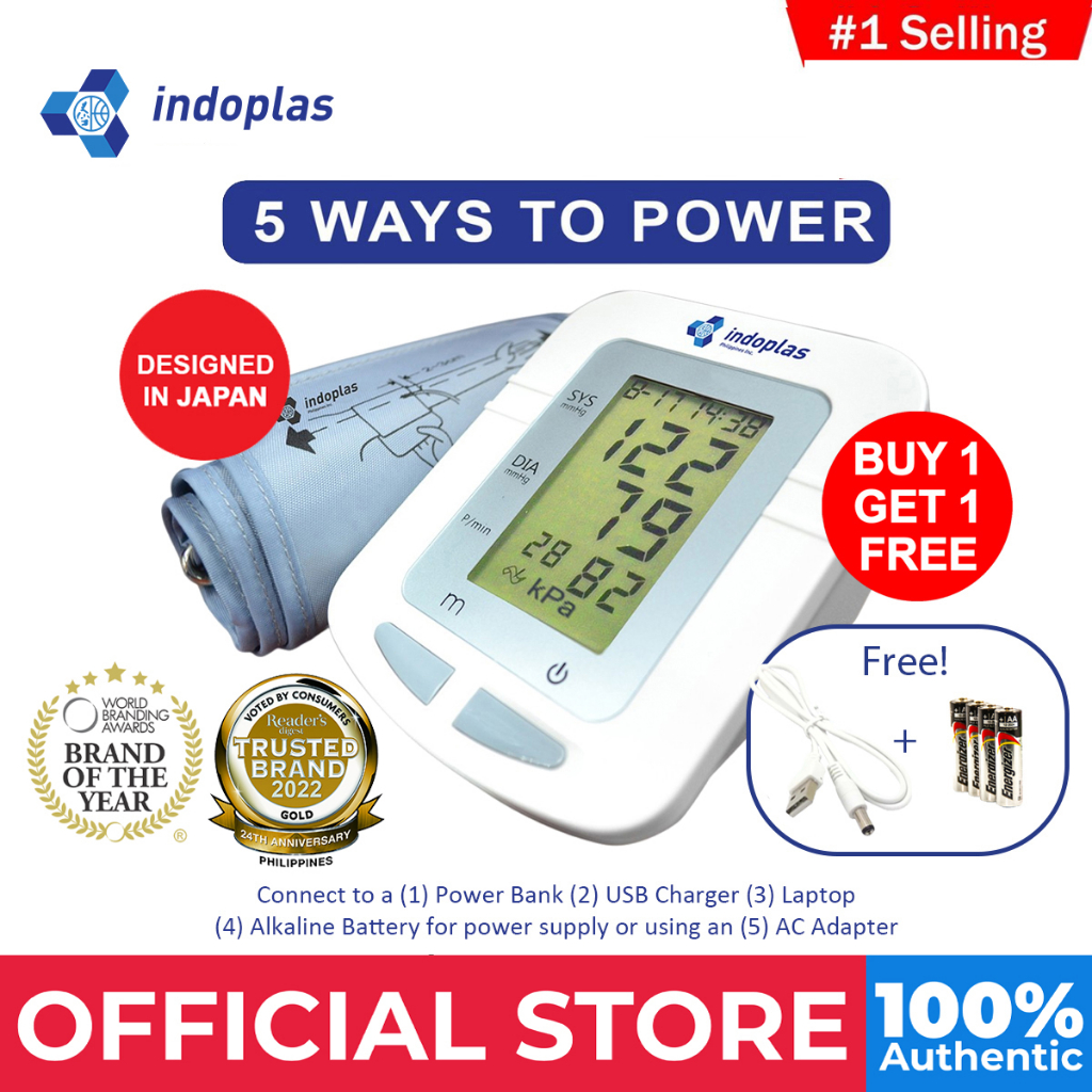 Indoplas USB Powered Automatic Blood Pressure Monitor BP105 - BUY1TAKE1 ...