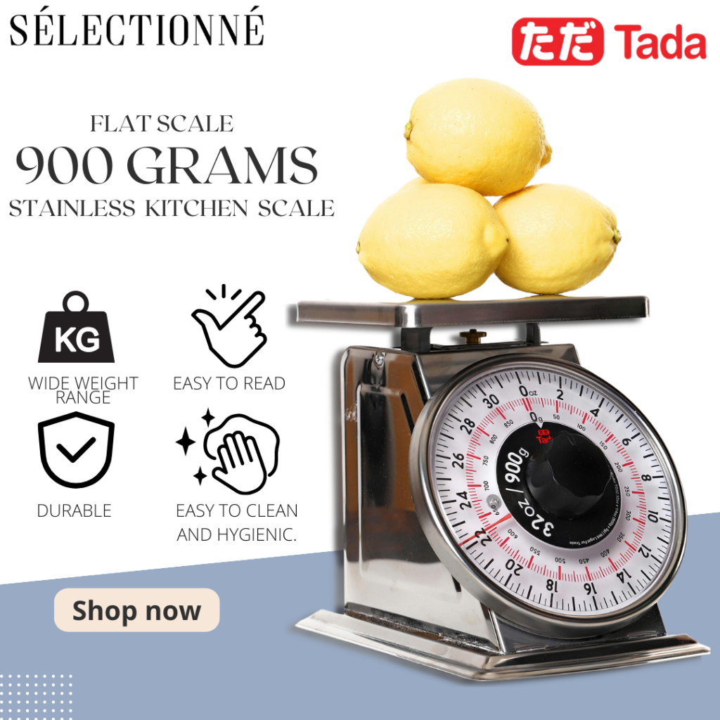 [TADA] TIMBANGAN 900 GRAMS Stainless Kitchen Flat Top Scale 32 Oz Ounce ...