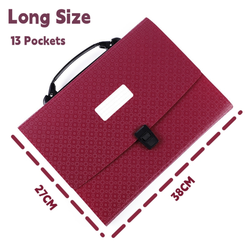 13 Pockets Expanding File Folder Long Envelope Storage Organizer ...