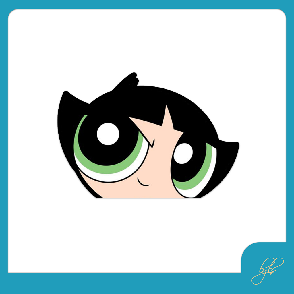 Buttercup Powerpuff Anime Peeking Peeker Waterproof Sticker | Shopee ...