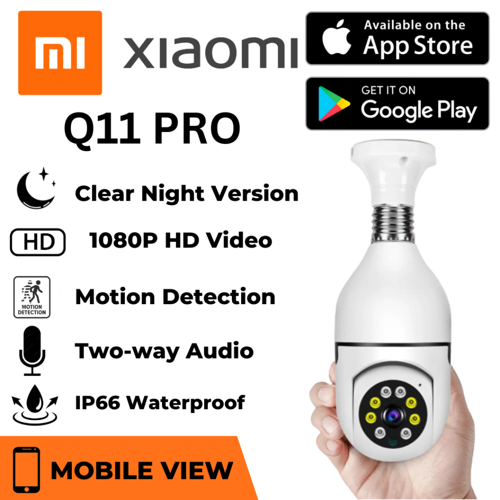 Q11 Pro V380 Pro CCTV IP Camera WiFi Wireless Bulb Network Security ...