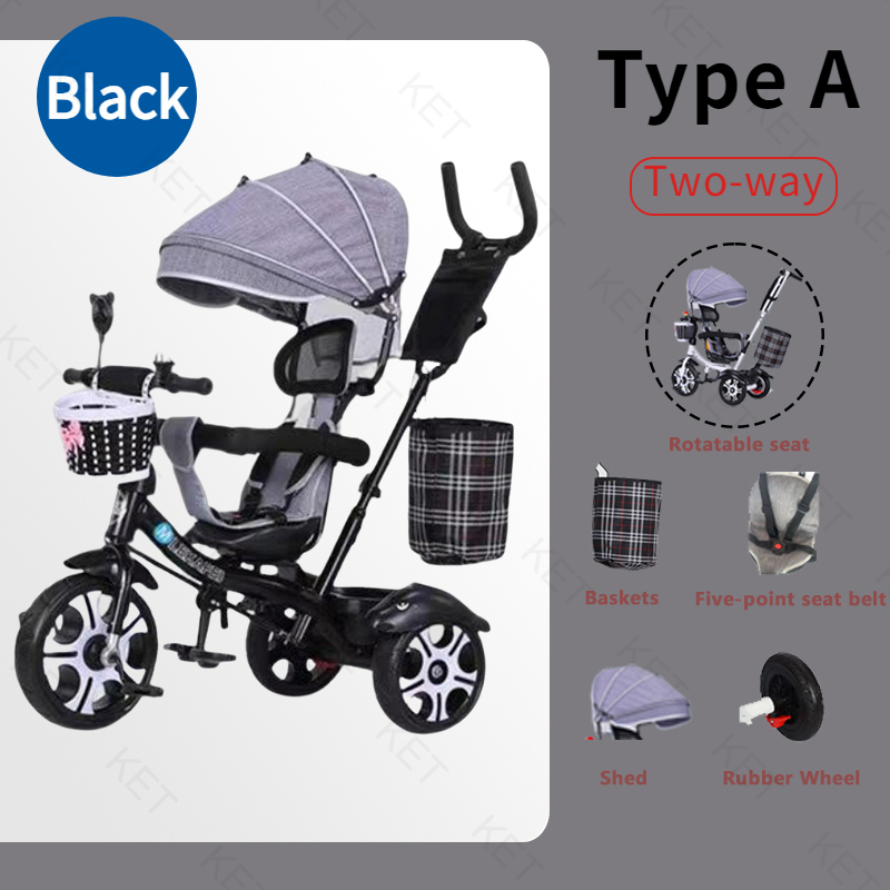 4 In 1 kids bike baby tricycle Children Tricycle Baby Stroller kids ...