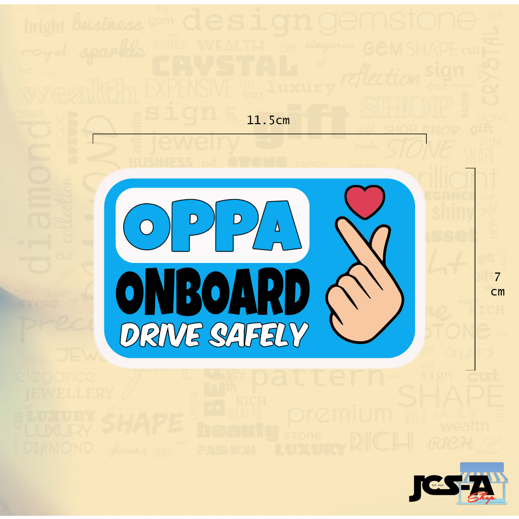 JCS_ Oppa Onboard Stickers | Shopee Philippines