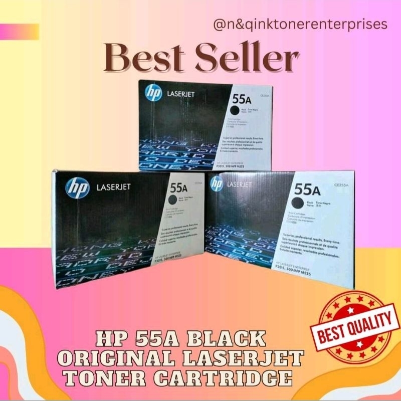 HP 55A Black Original LASERJET TONER CARTRIDGES (CE255A) | Shopee ...