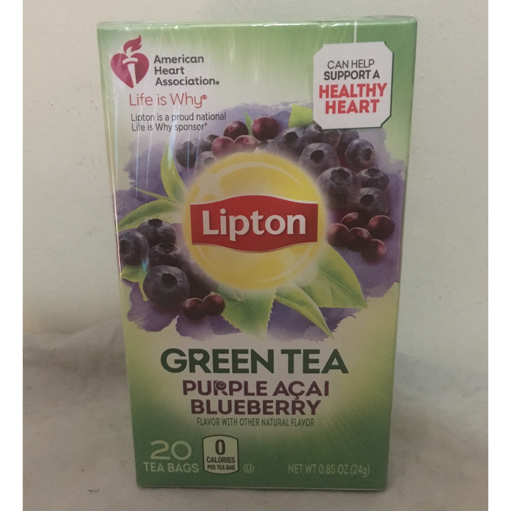 Lipton Purple Açaí Blueberry Green Tea, Support a Healthy Heart, 20 Tea ...
