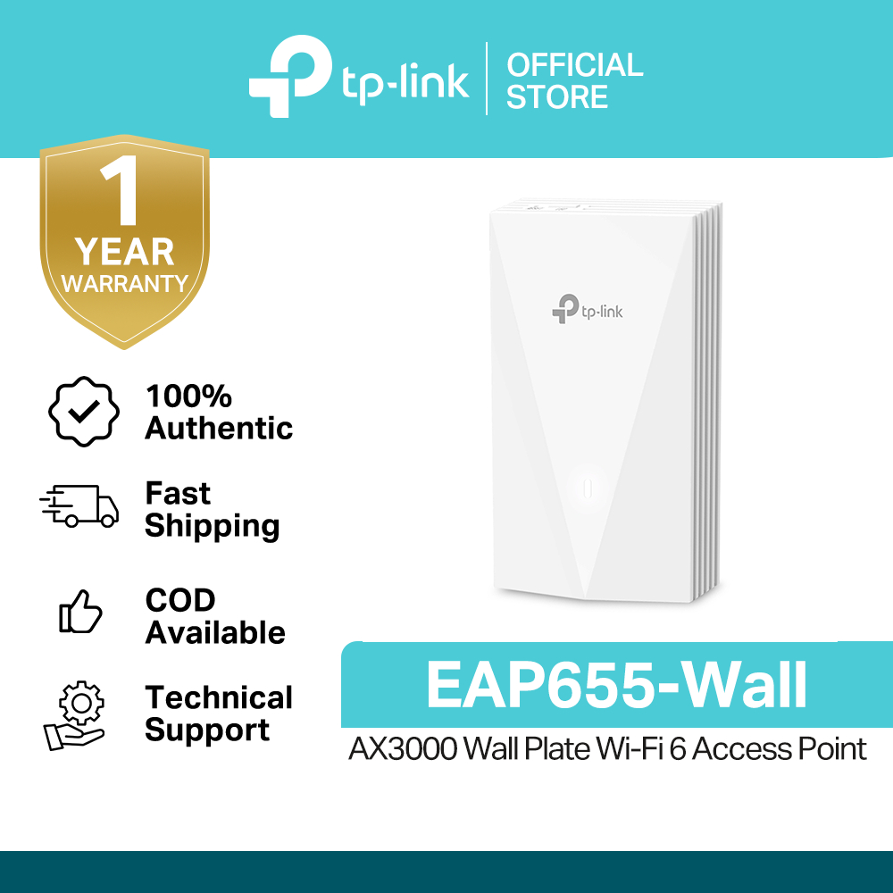 TP-Link EAP655-Wall AX3000 Wall Plate Omada WiFi 6 Multiple Gigabit ...