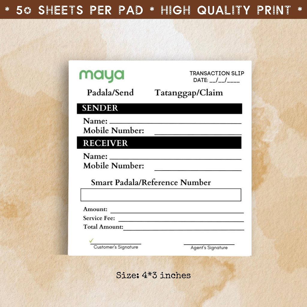 Maya Transaction Slip Receipt | Shopee Philippines