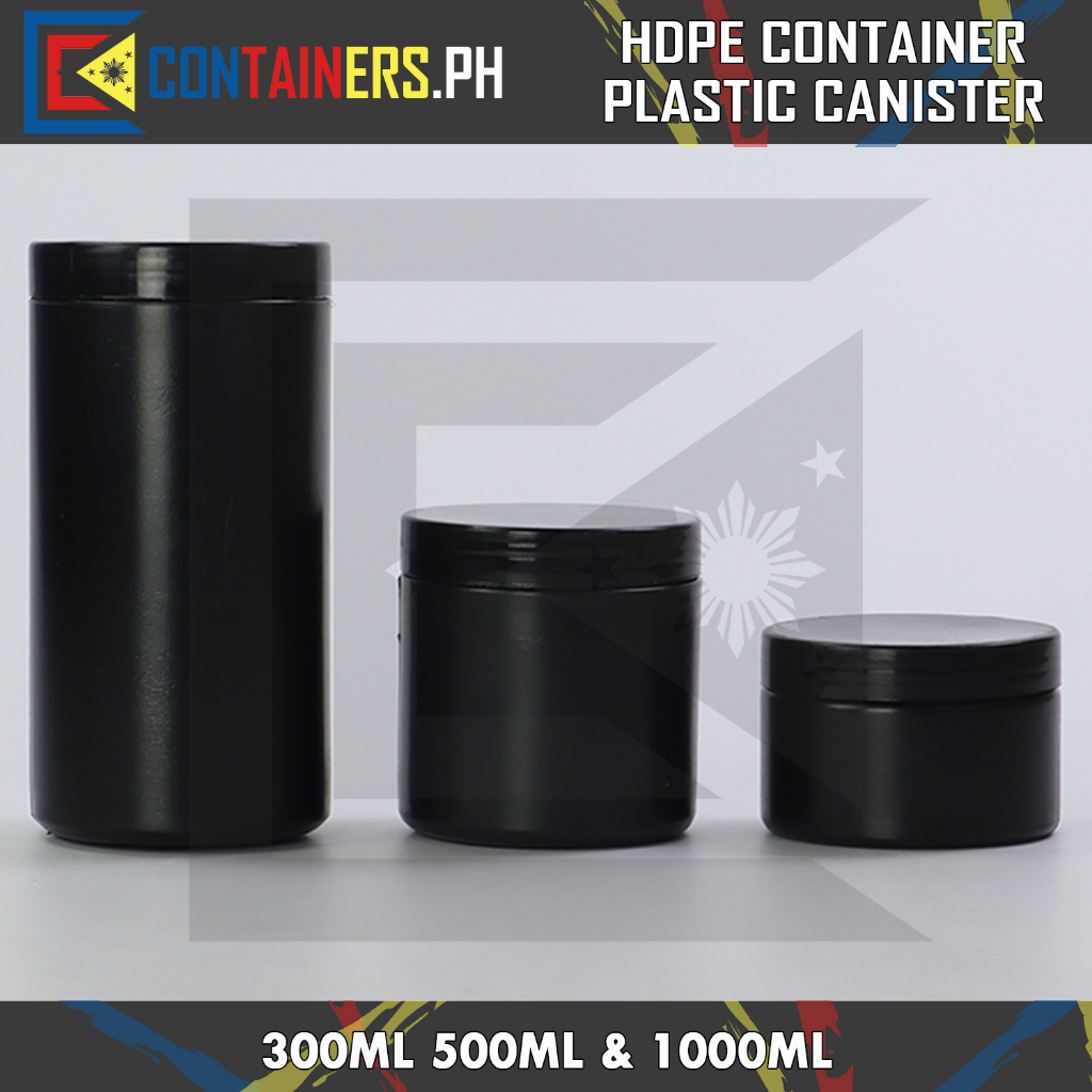 CONTAINERS.PH Black HDPE Plastic Container Canister Storage Canister ...