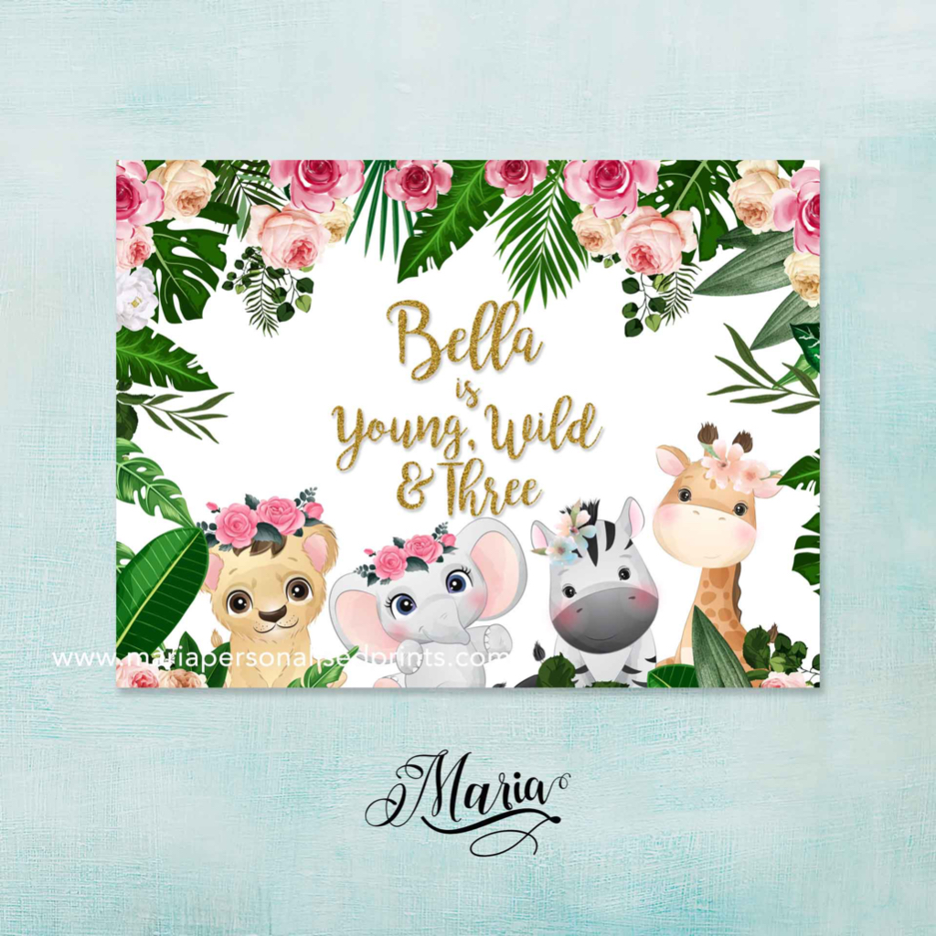 Safari Letter B Birthday Banner Backdrop | Shopee Philippines