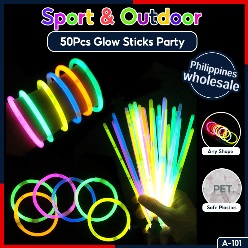 50pcs Glow Sticks Party Fluorescence Light Glow Bracelet Necklace Neon ...