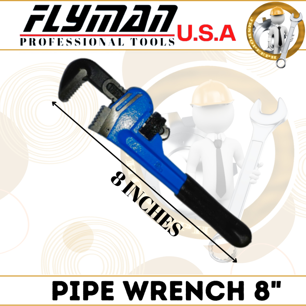 Jrshopeeph Flyman Pipe Wrench 8" Yabe Tubo Adjustable Wrench Heavy Duty ...