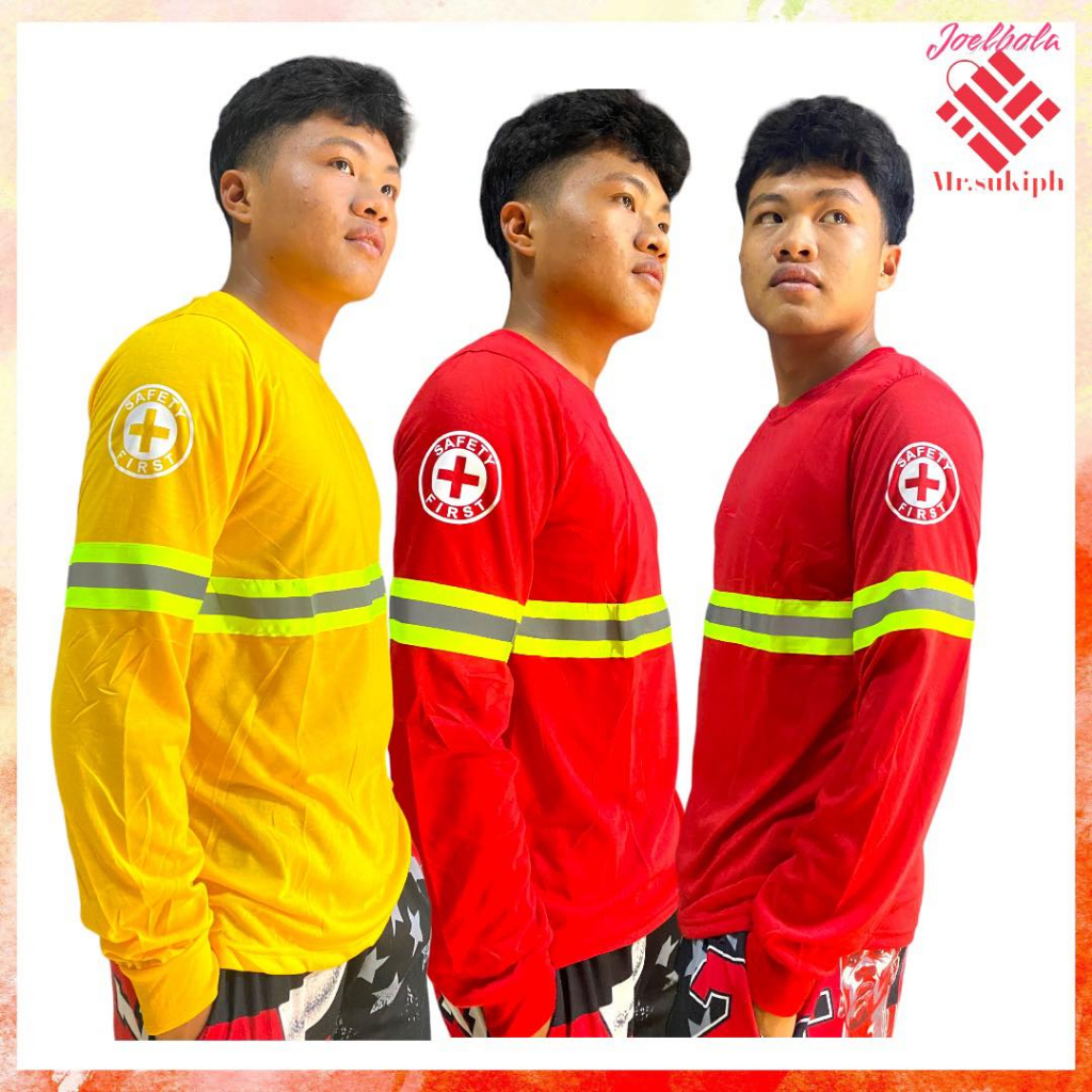 Construction long sleeve reflector two side print safety first | Shopee ...