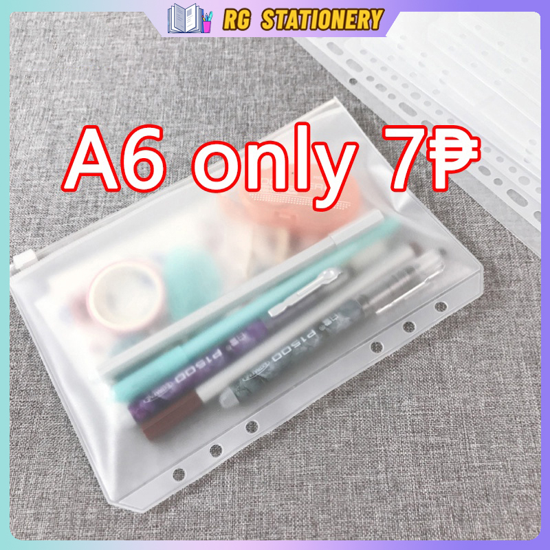 10PCS Transparent Binder Zipper Folders A5 A6 A7 Binder Pockets Waterproof PVC Pouch Filing Bags ...