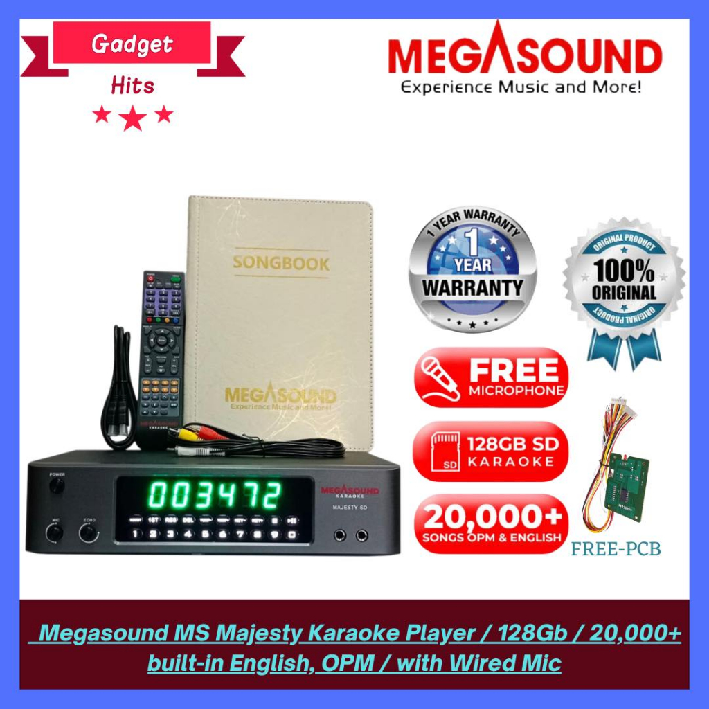 Megasound MS Majesty Karaoke Player / 128Gb / 20,000+ built-in English, OPM / with Wired Mic ...