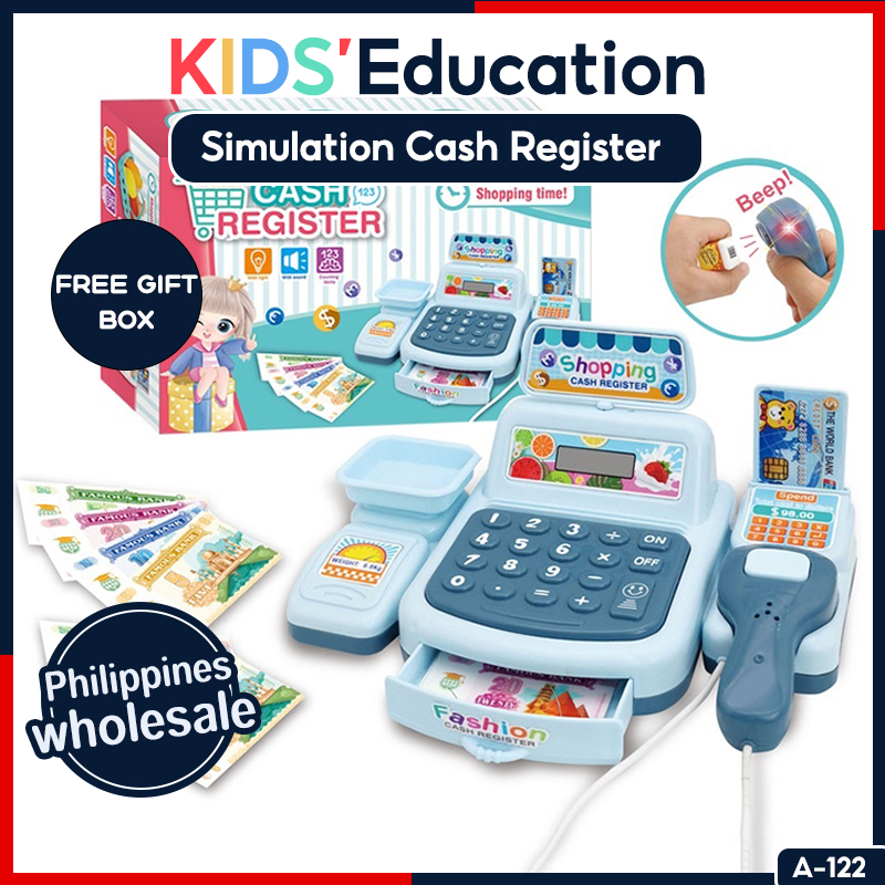 Mini Children's simulation cartoon cash register cash register toy ...