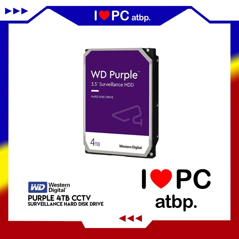 WD Purple 4TB CCTV Surveillance Hard Disk Drive SATA 3.5 WD43PURZ | Shopee Philippines