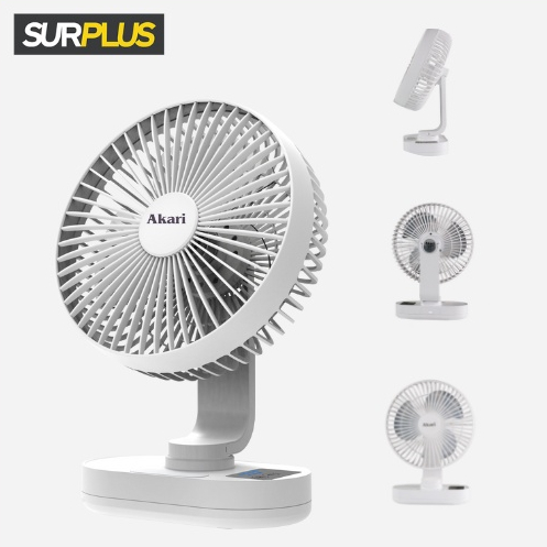 Surplus Akari 2in1 Rechargeable Portable 8" Fan with LED Night Light ...