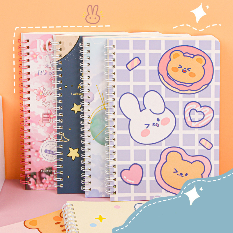 Blank A5 Notepad Student Gift Creative Cartoon Bear Rollover Coil ...