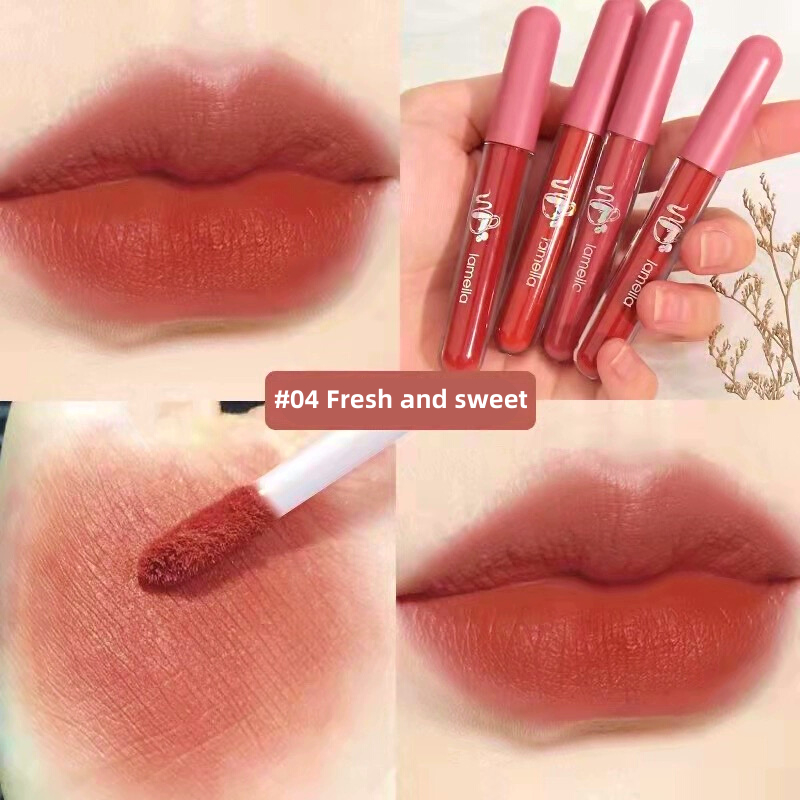 Lameila Liquid Lip Glaze Long Lasting Lipstick Matte Velvet Lip Tint ...