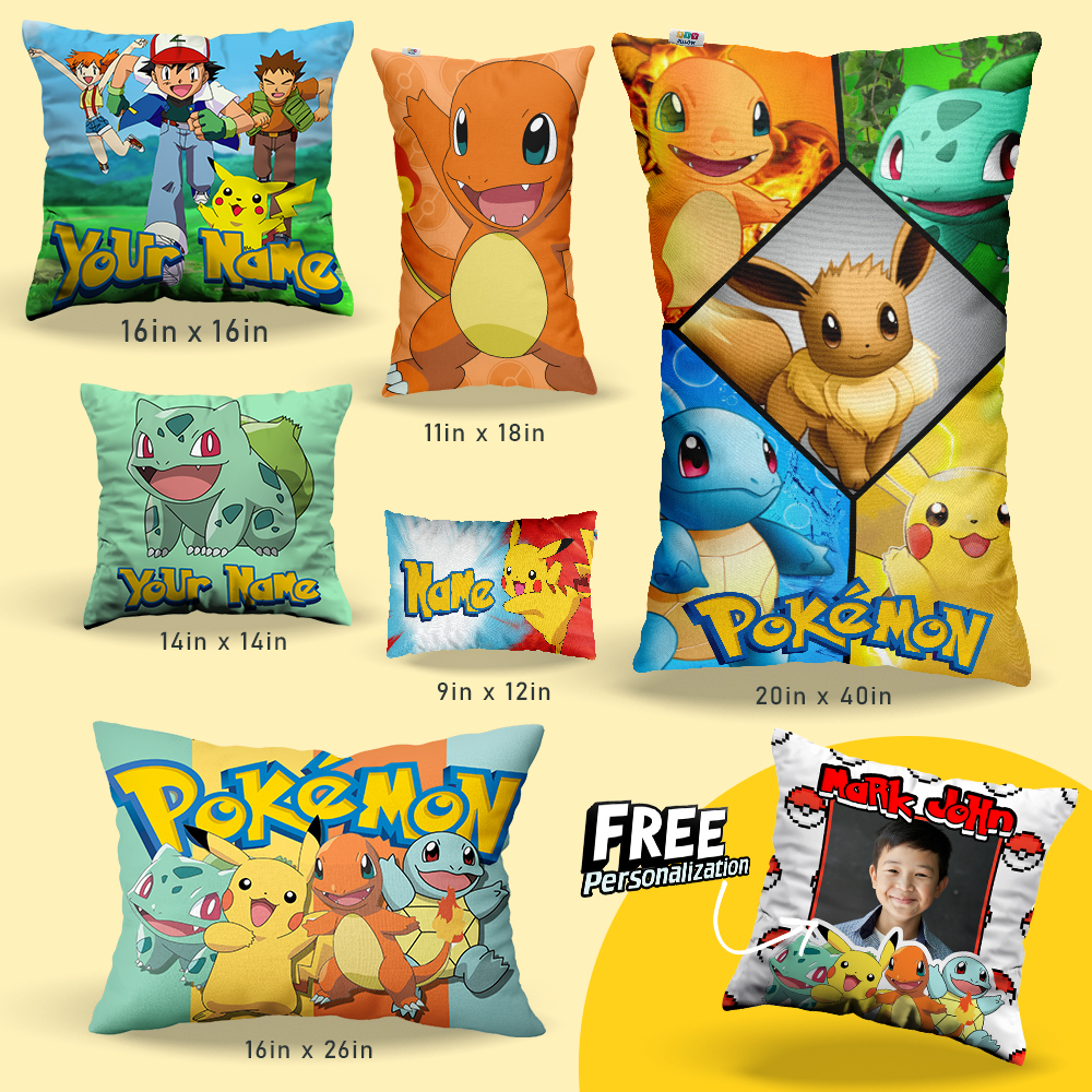 Pokemon Pillow Character Design Pikachu Bulbasaur Gengar Assorted Sizes ...