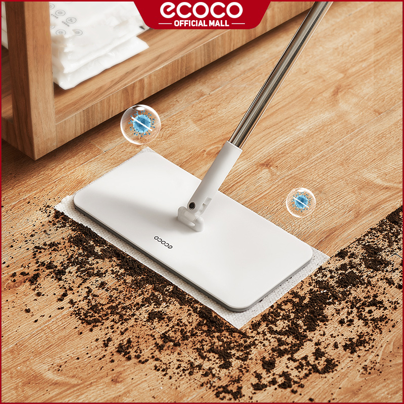 Ecoco Electrostatic Dust Removal Mop Disposable Flat Mop with Dry/Wet ...